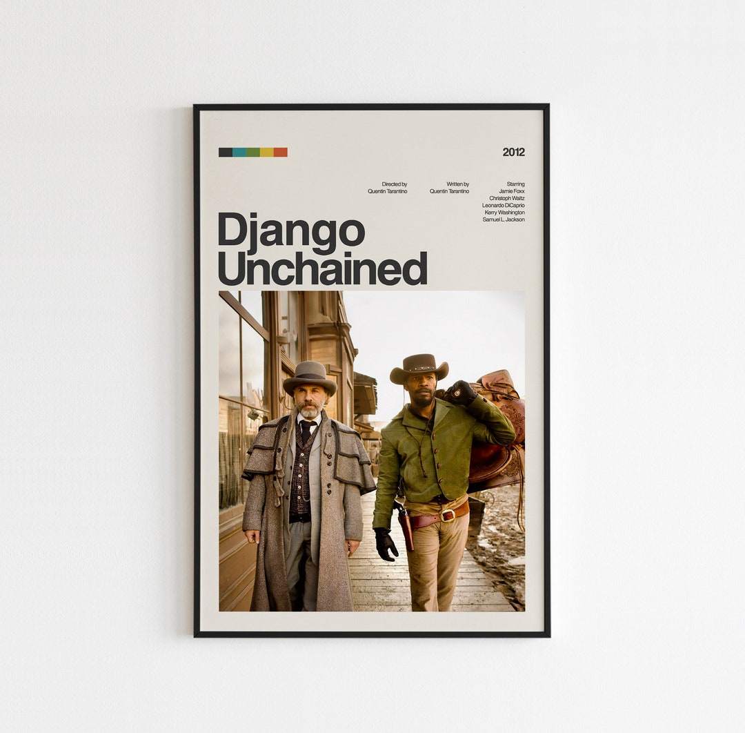 Django Unchained Movie Poster, Modern Movie Poster Print, Django Unchained Poster Wall Decor ...