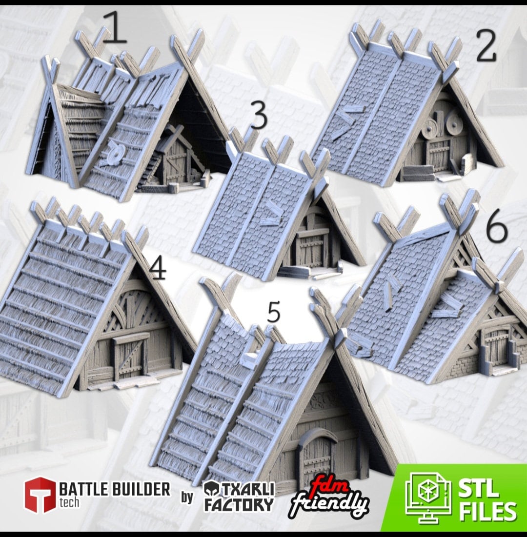 War Gaming Battle Tech Viking Buildings by Txarli Factory - Etsy