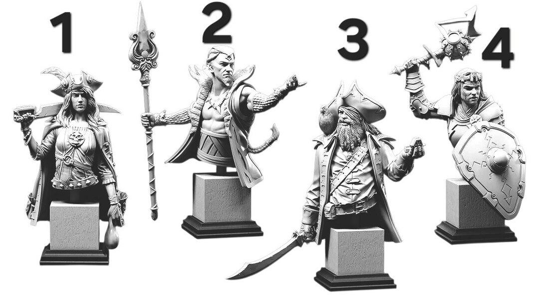 Pirate Fantasy Busts for Painting Resin Figures - Etsy