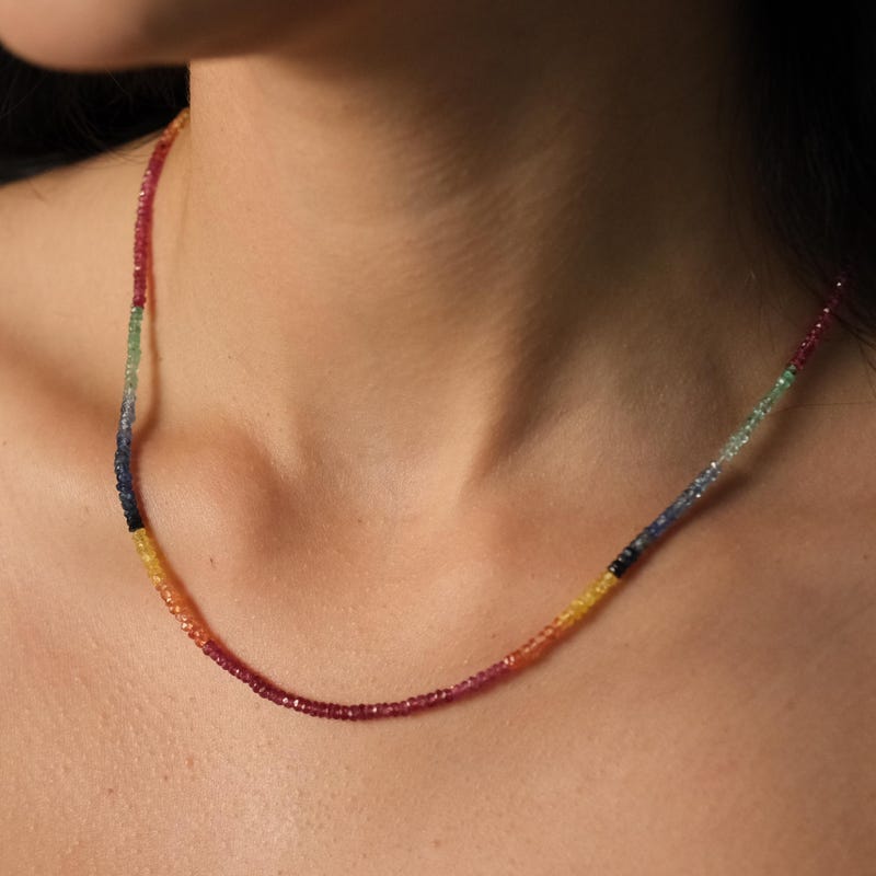 Sapphire Mix Necklace - Etsy