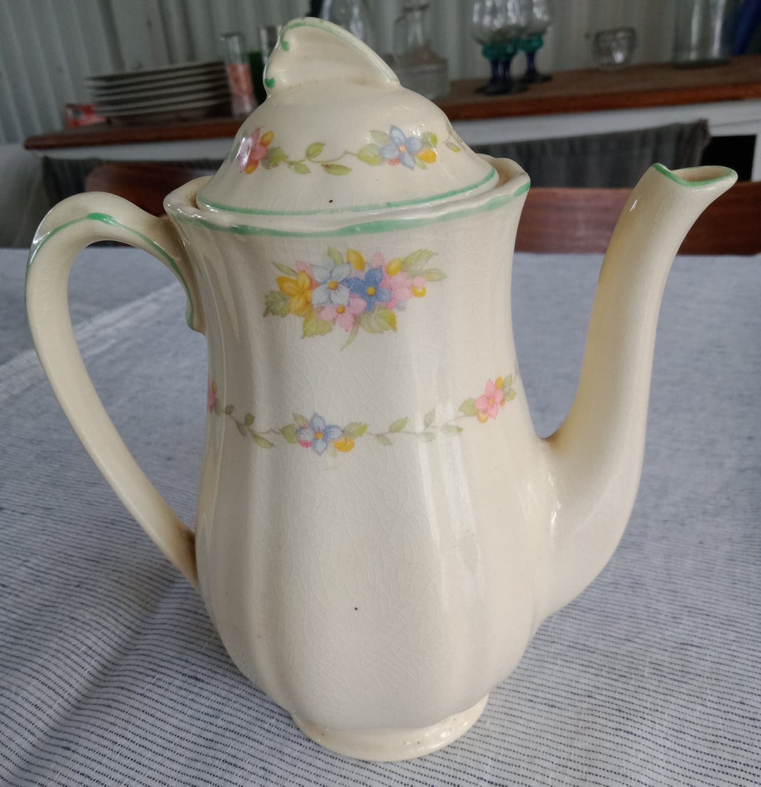 Sunshine Sol J&G Meakin Vintage C1915 Coffee Pot Floral Detail Perfect ...