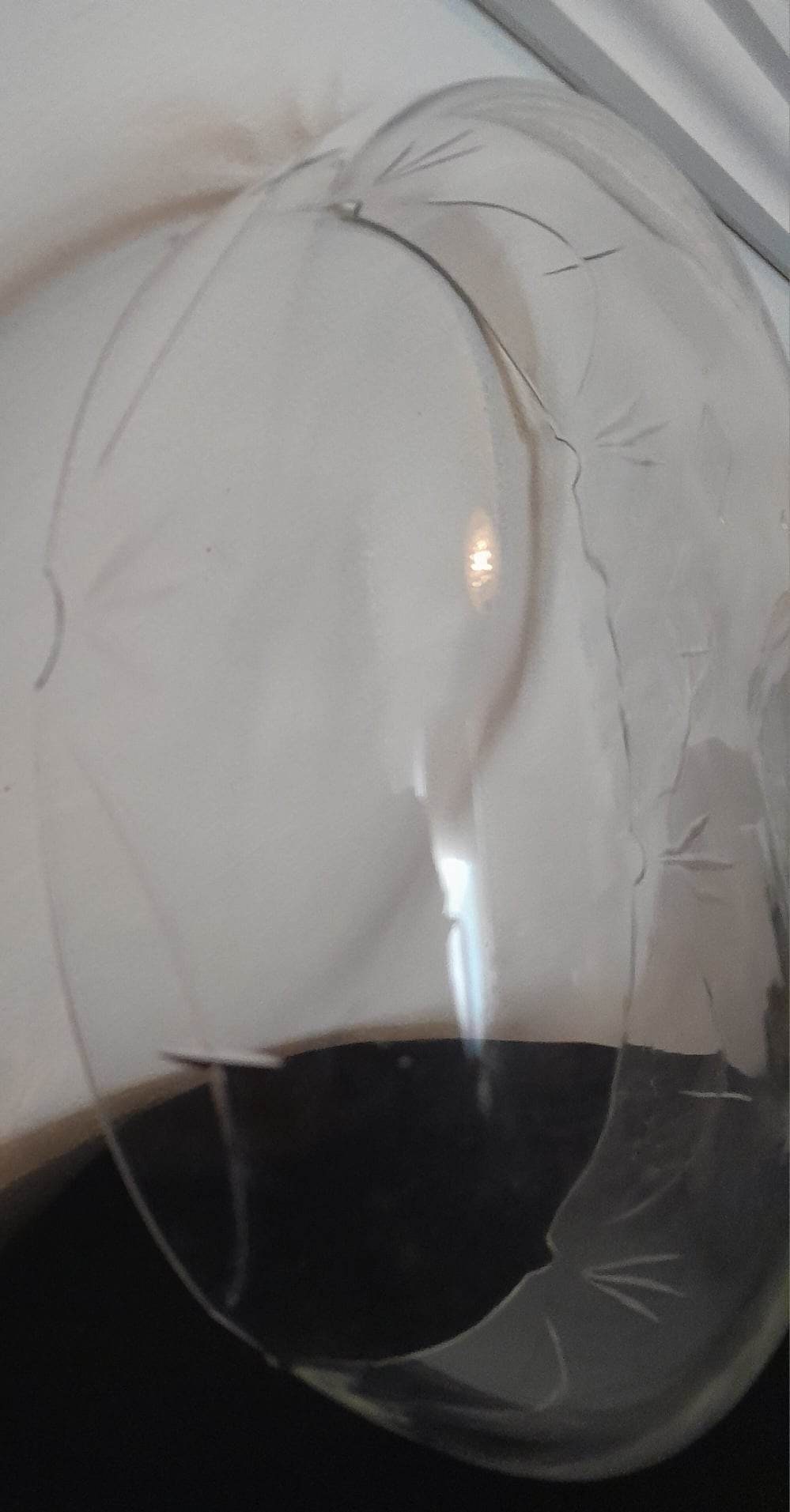 1940s Art Deco Etched Glass Wall Light Cover Replacement Hole Center ...