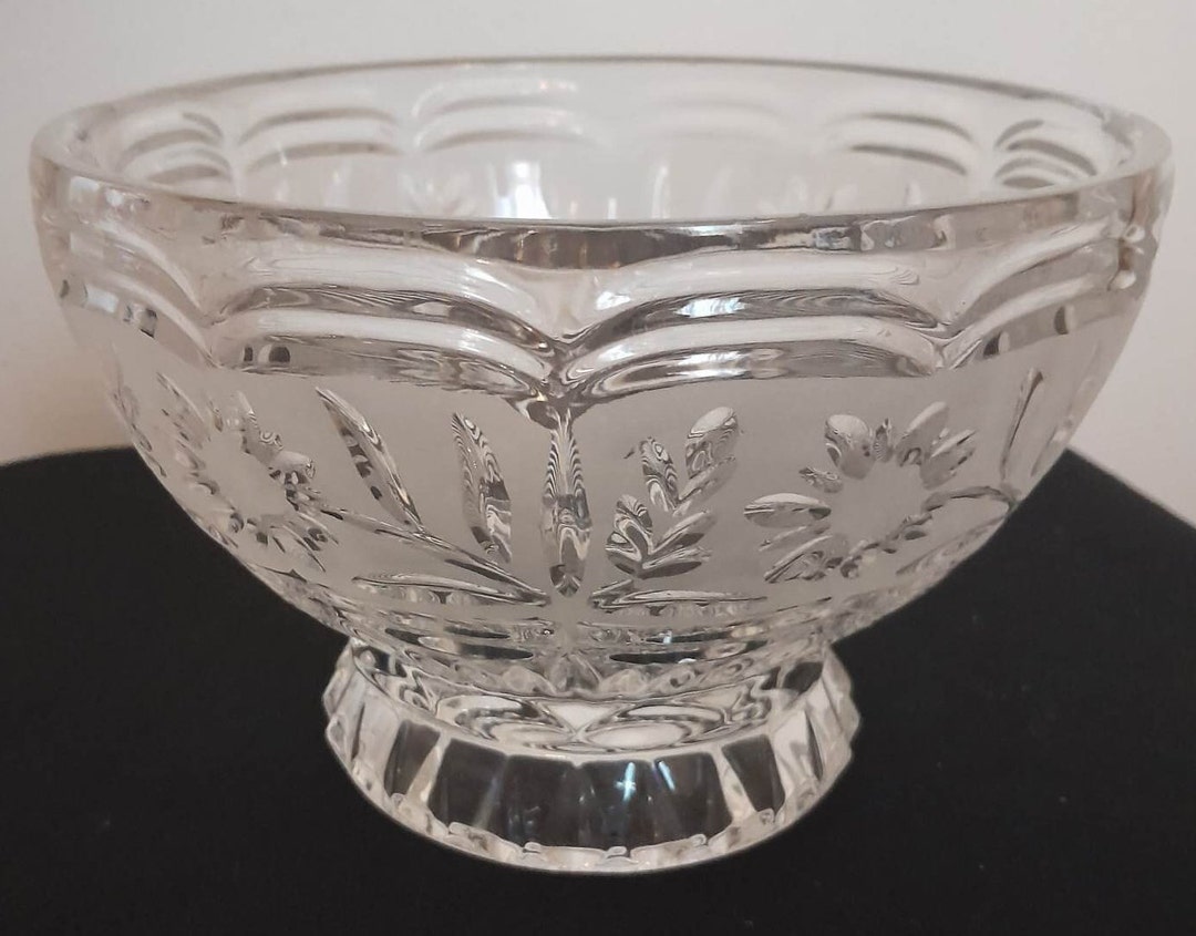 Vintage Kristal Zajecar Bowl Made in Yugoslavia Crystal Frosted Footed ...