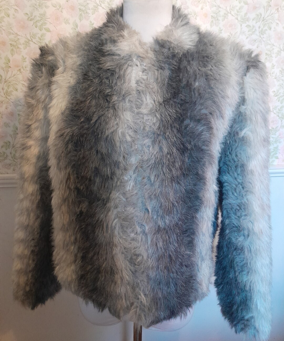 Authentic Vintage Tyber for Witchery Grey and White Faux Fur Jacket ...