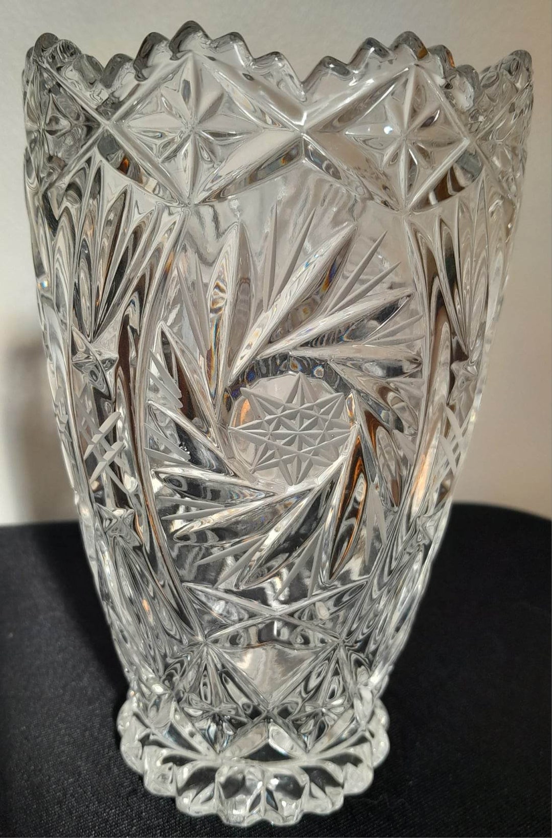 Star of David Crystal Starburst Vase Heavy Perfect Condition - Etsy