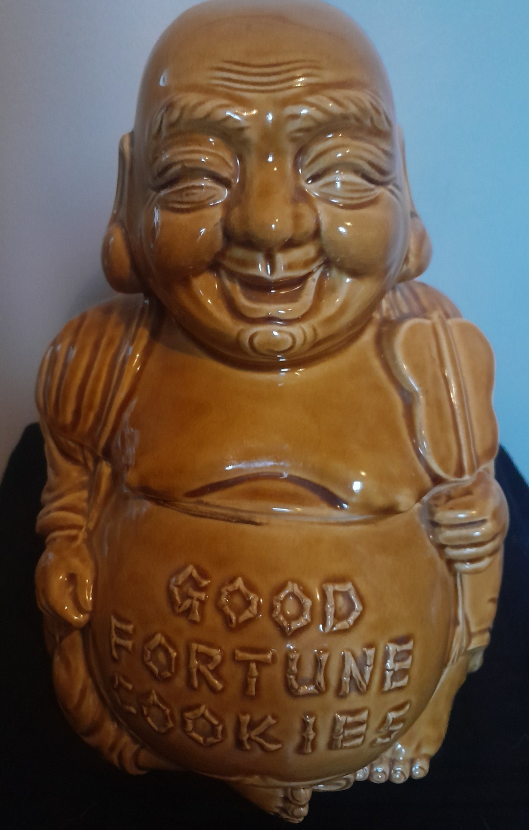Vintage Ceramic Buddah Good Fortune Cookie Jar Mid Century 50s Japan as ...