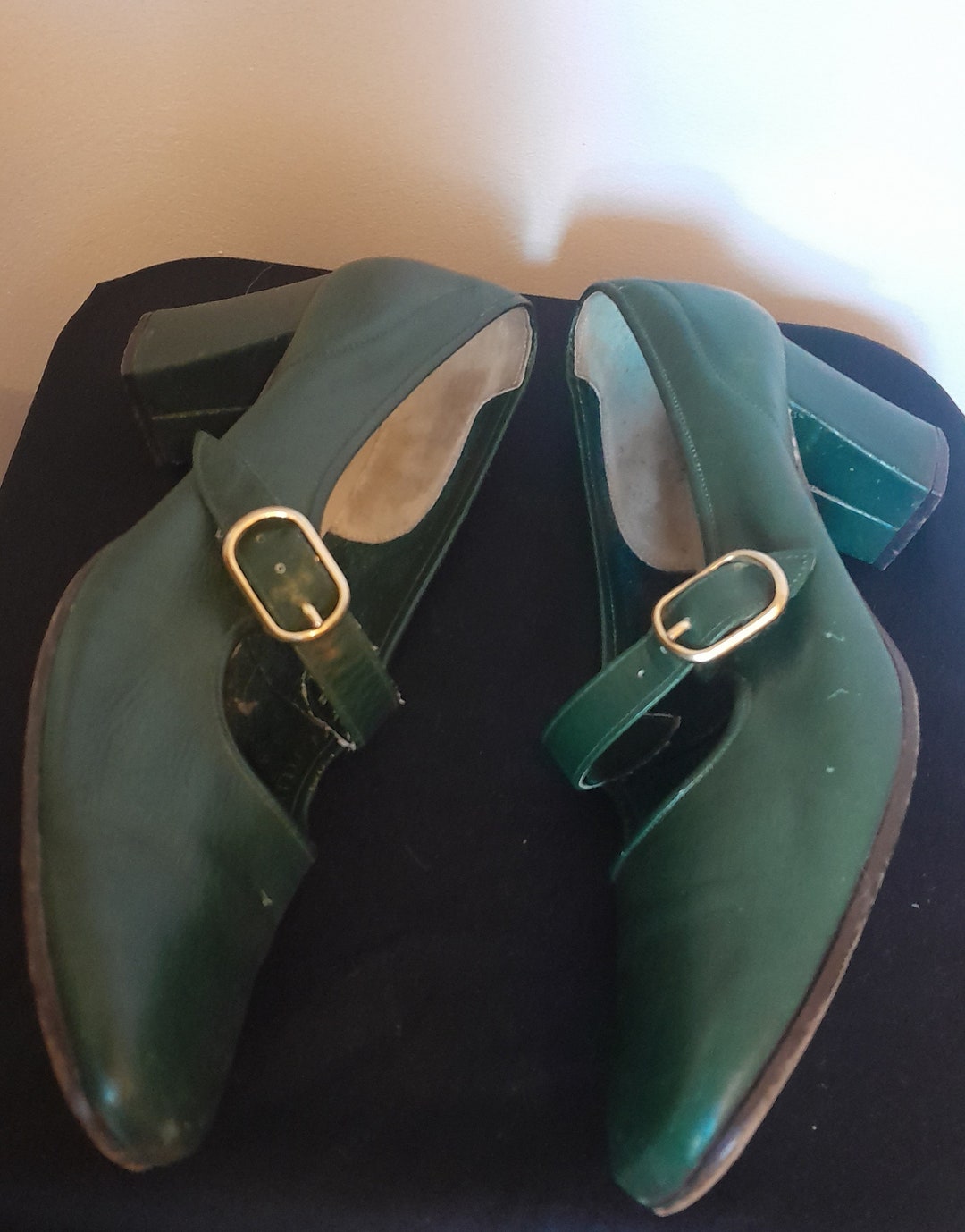 Enzo Amalfi by Rangoni of Florence Italy Emerald Green Leather Heeled ...