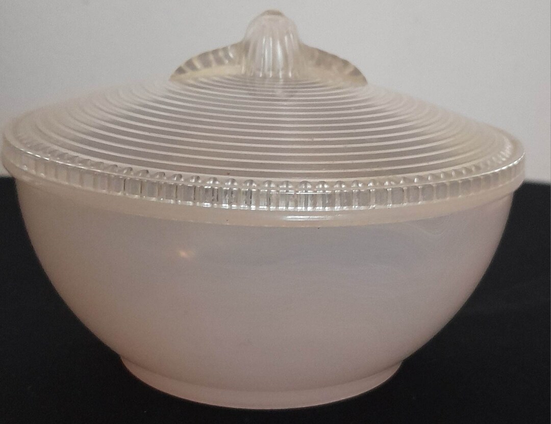 Early Mid Century Authentic Art Deco Bake Lite Ring/trinket Dish Lidded ...