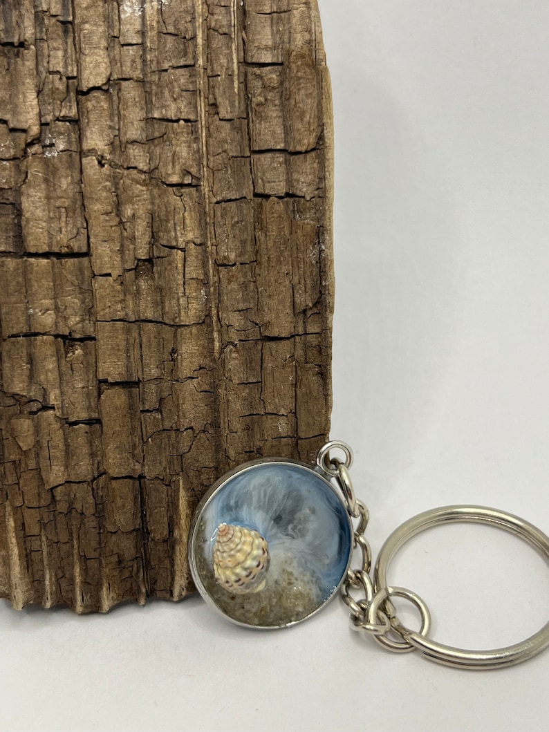 Seashell Beach Keychain Beach Scene Keyring Resin Keychain - Etsy