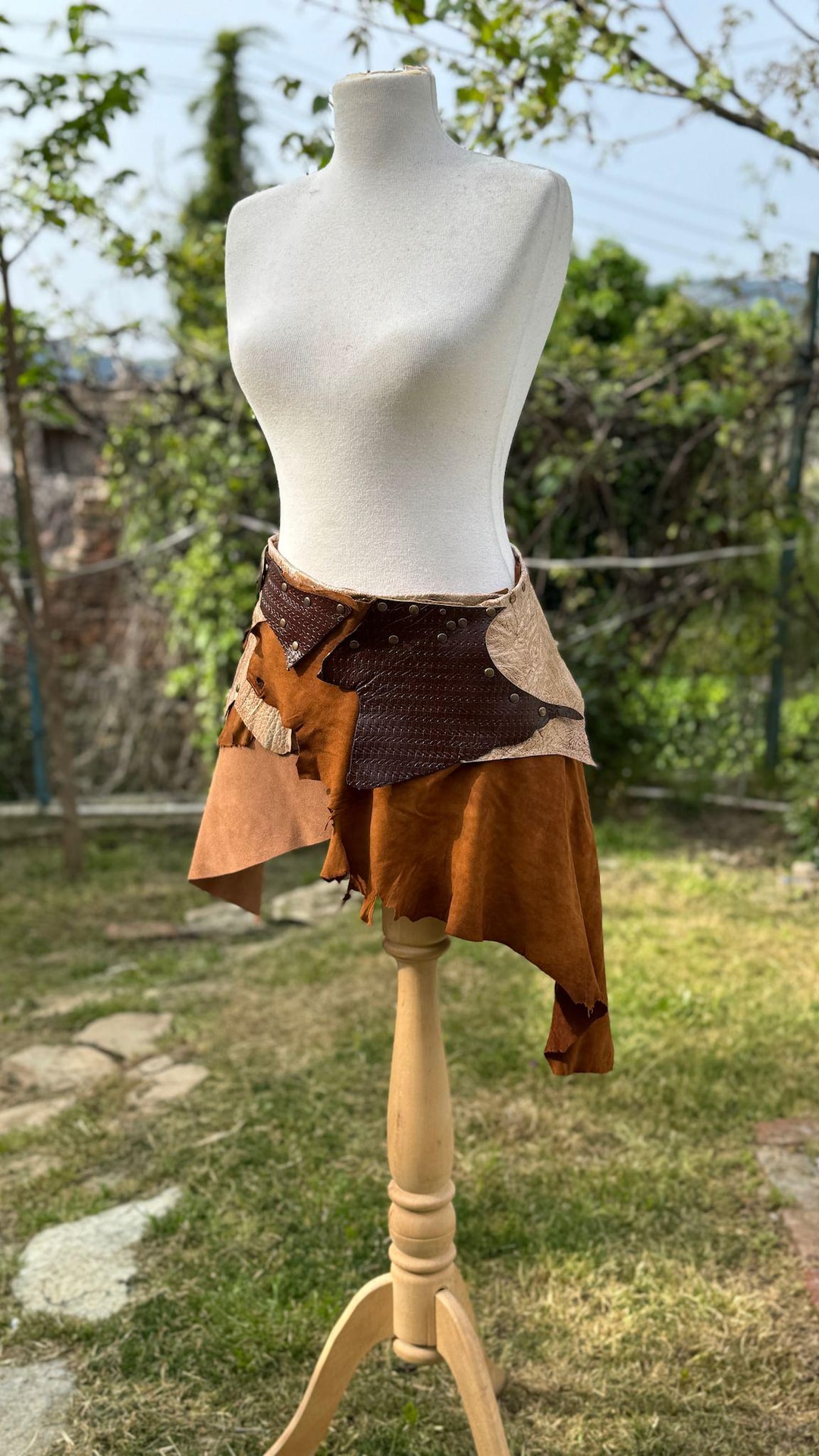 Brown Leather Skirt,barbarian Costume,viking Costume,viking Clothes ...