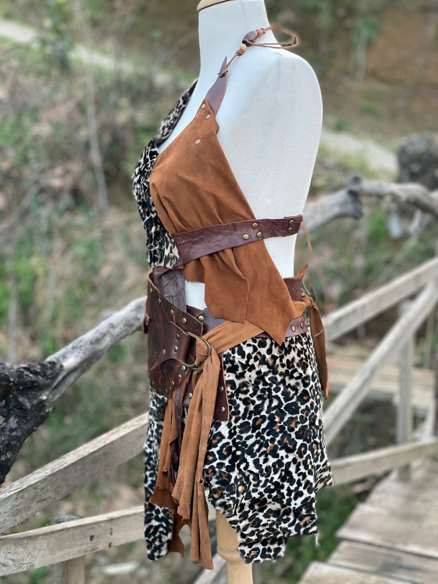 Queen of the Forest Costume, Leather Skirt and Leaather Blouse Wildlife ...