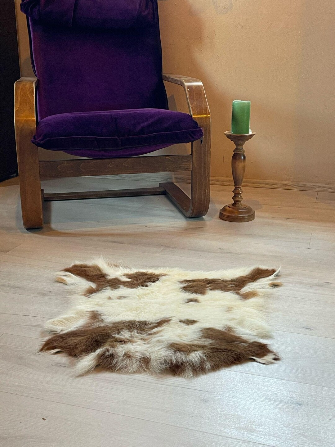 Natural Goat Hide, Hair on Hide Fur, Throw Fur, Genuine Goat Fur, Brown ...