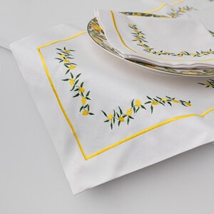 Embroidered Lemon Table Runner-dinner Table Runner-lemon Pattern ...