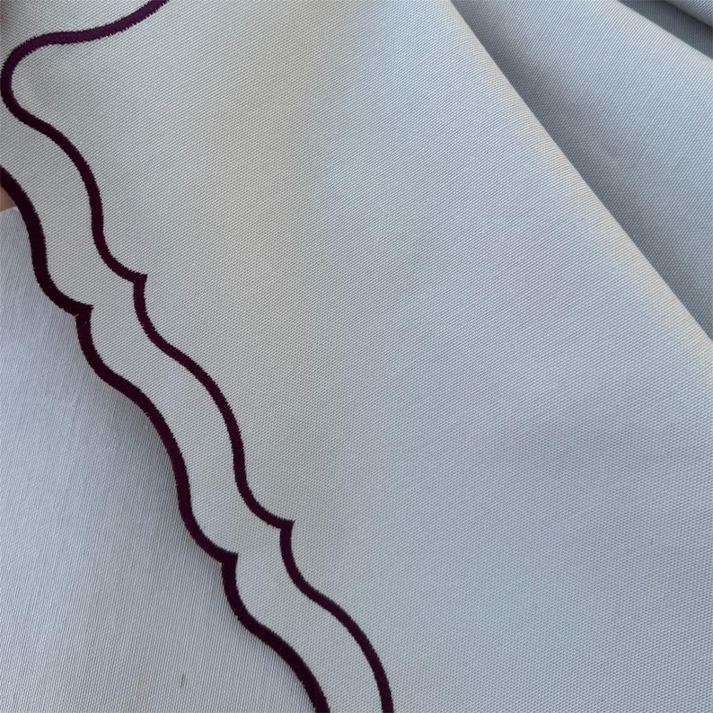 Custom Embroidered Table Runner- Wavy Border- Personalized Colors - Etsy