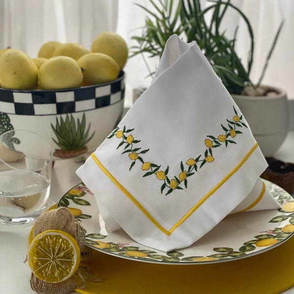 Embroidered Lemon - Etsy