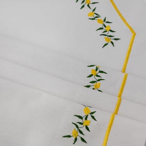 Embroidered Lemon Table Runner-dinner Table Runner-lemon Pattern ...
