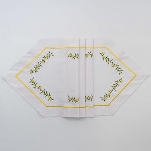 Embroidered Lemon Table Runner-dinner Table Runner-lemon Pattern ...