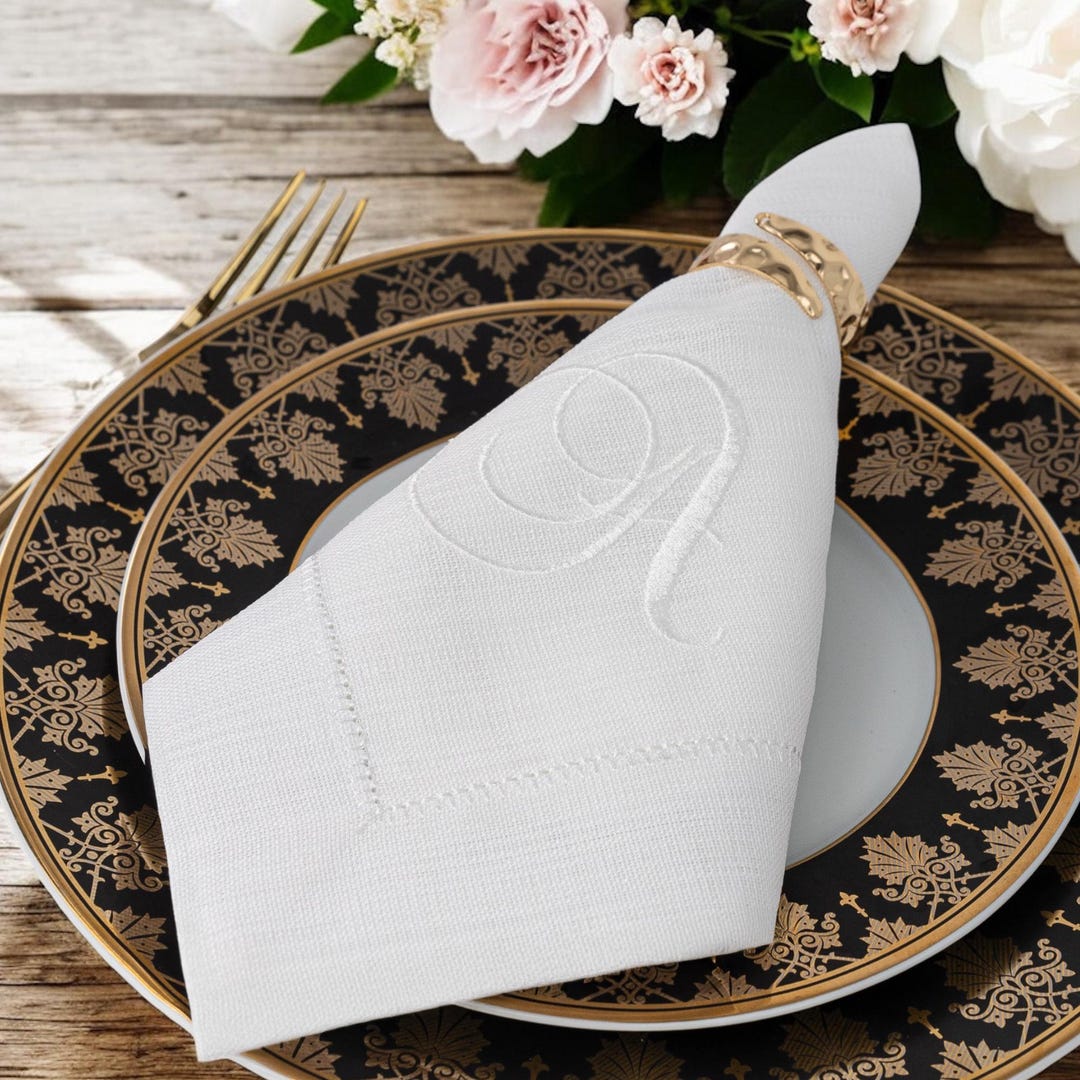 Personalized Embroidered Linen Napkins-custom Monogram Wedding Decor - Etsy