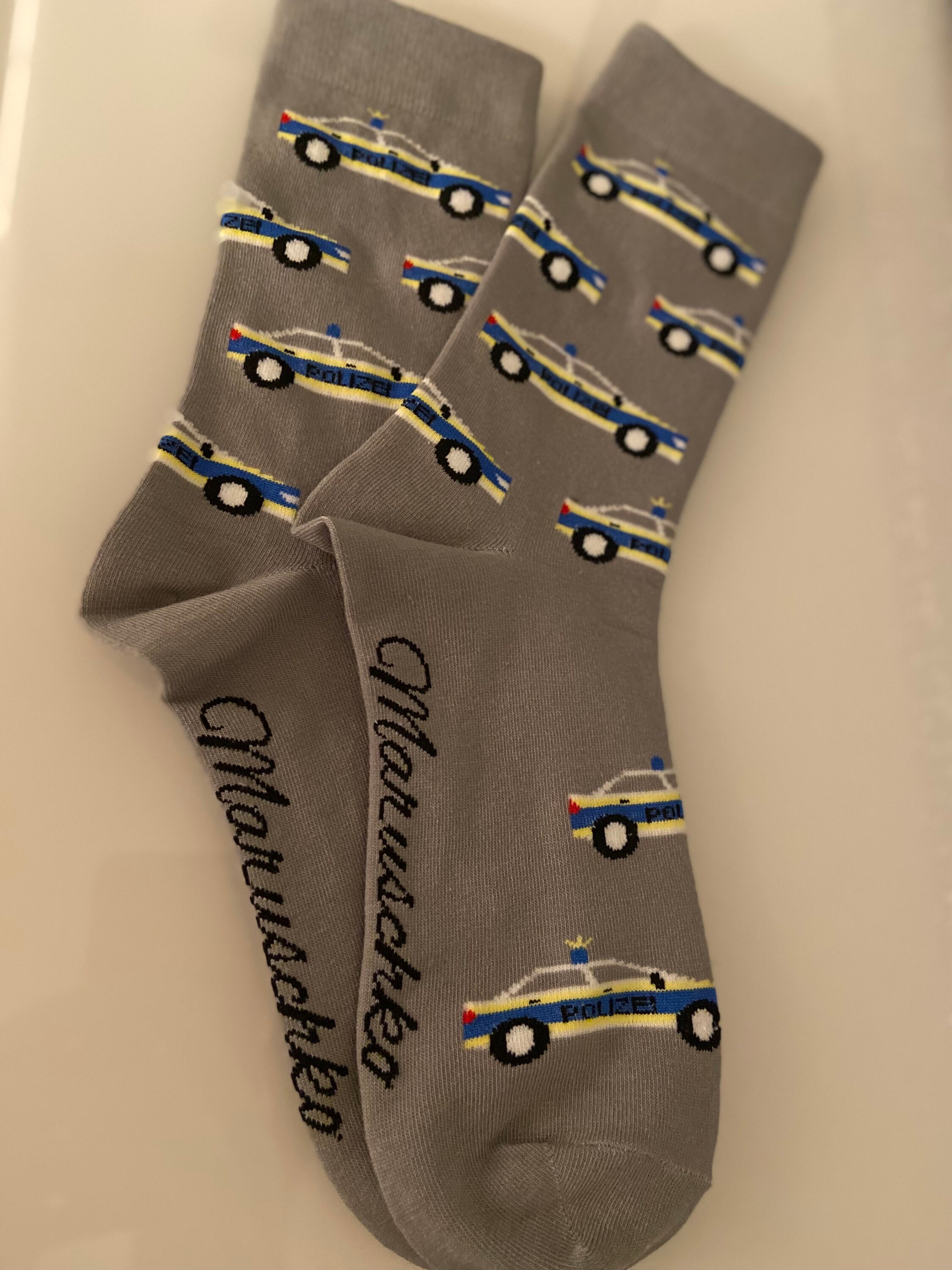 Socks "police 1" Grey, Maruschko Socks, Women's and Men's Sizes 36-41 ...