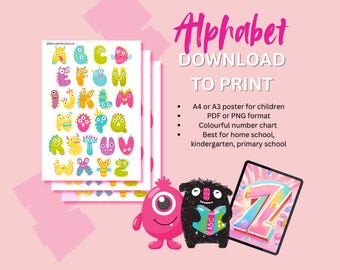 Colourful Monster Alphabet Poster Fun Printable Kids Educational ABC ...