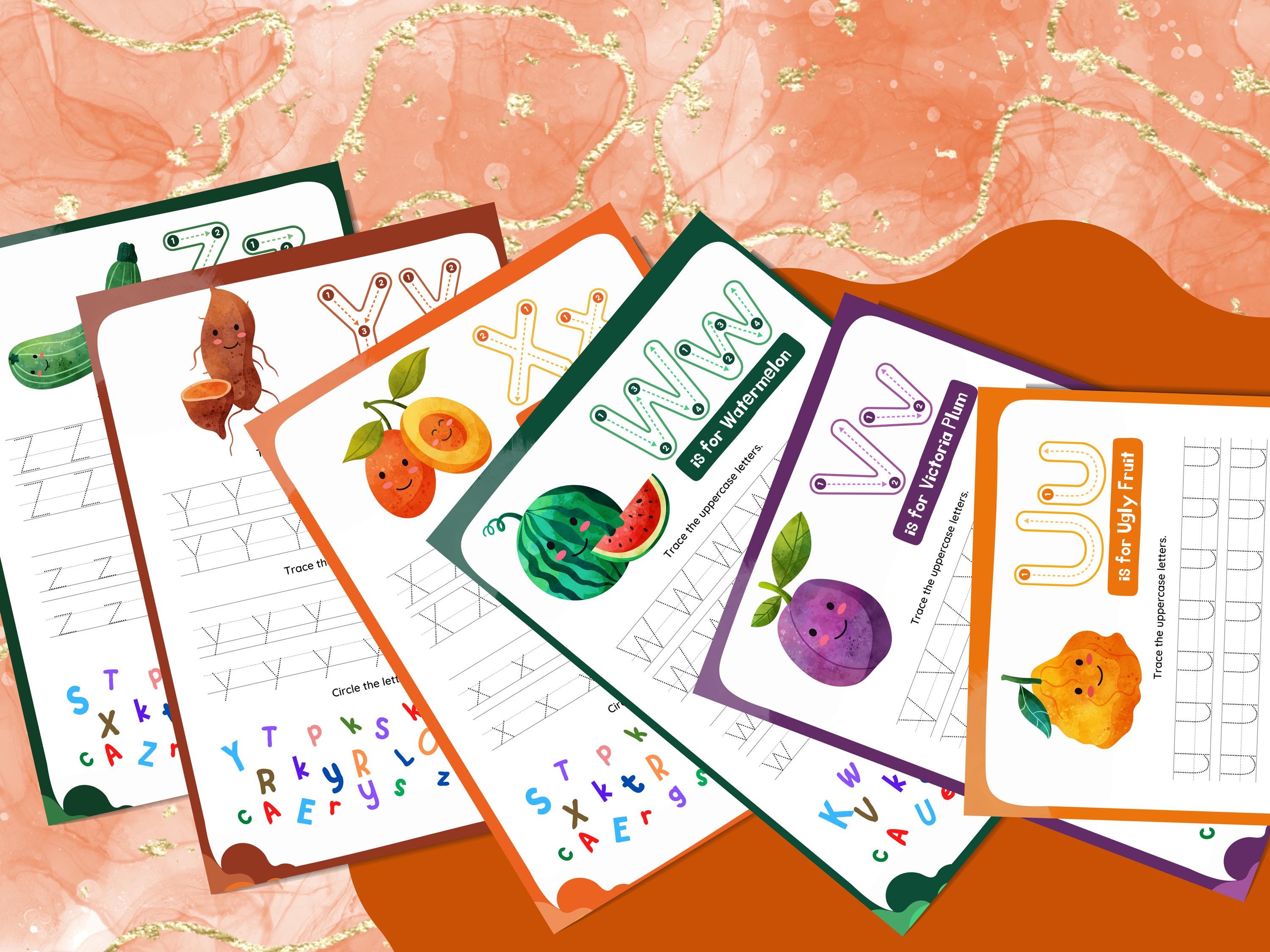 Fun ABC Tracing Worksheets for Kids Vibrant ABC Handwriting Practice ...