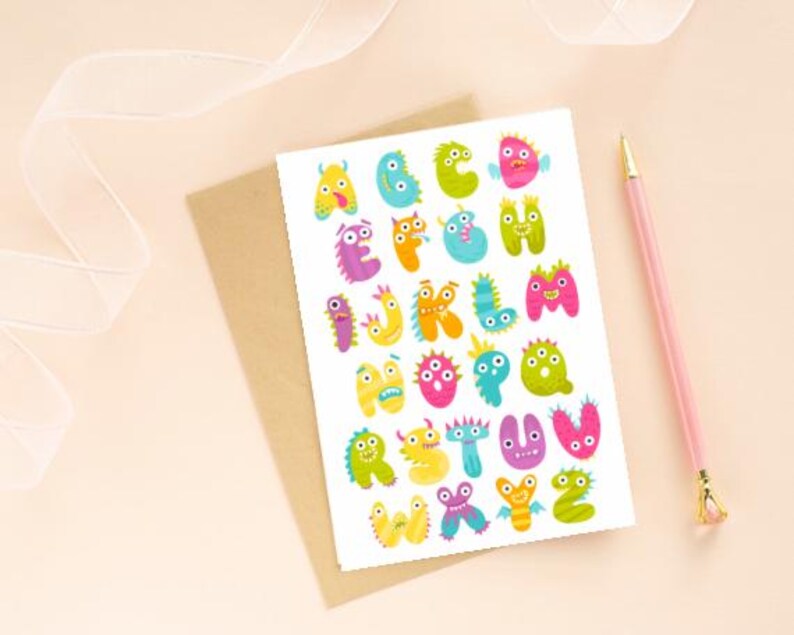 Colourful Monster Alphabet Poster Fun Printable Kids Educational ABC ...