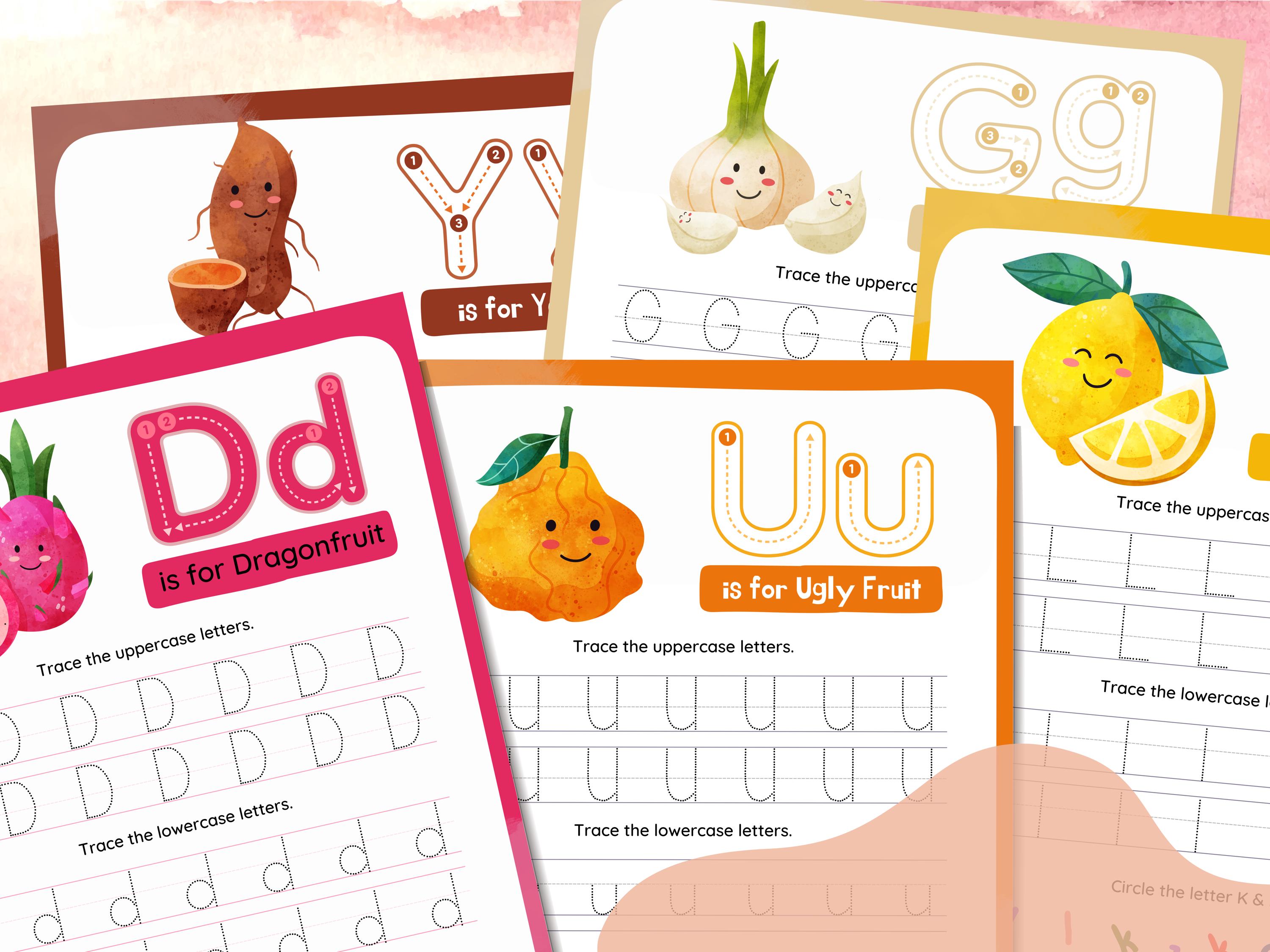 Fun ABC Tracing Worksheets for Kids Vibrant ABC Handwriting Practice ...