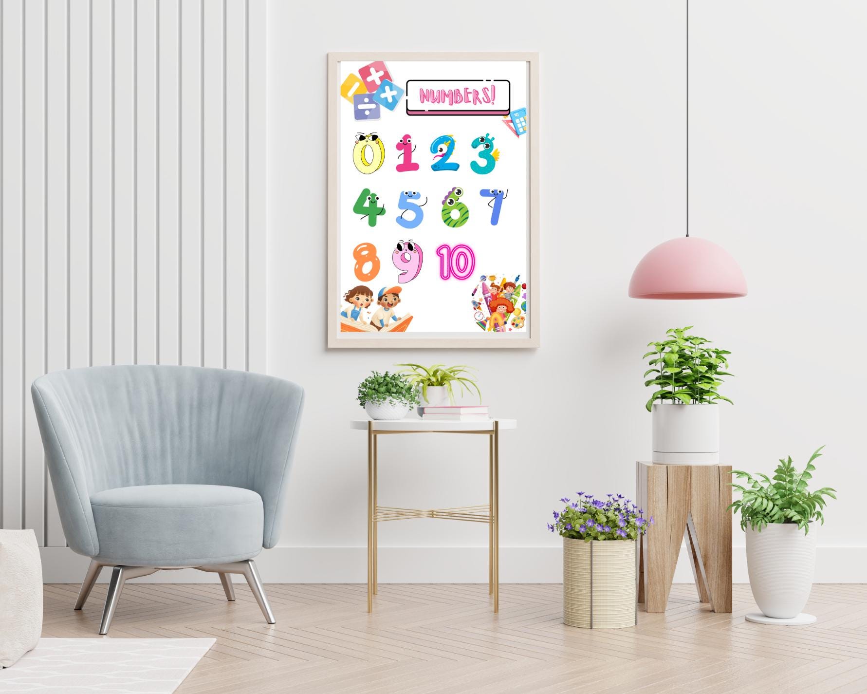 Number Poster 1 to 10 Educational Wall Art for Toddlers Preschool ...