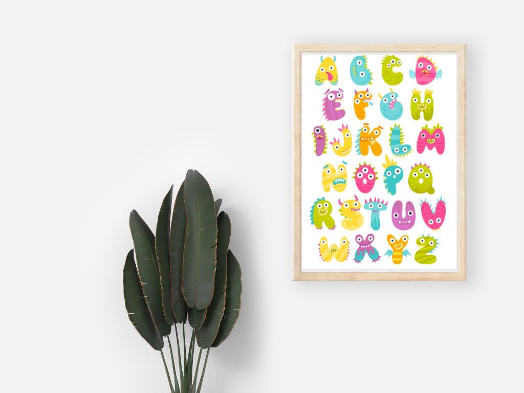 Colourful Monster Alphabet Poster Fun Printable Kids Educational ABC ...