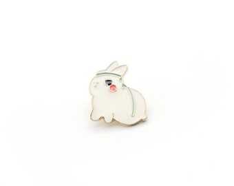 Floral Rabbit Pin, Kawaii Rabbit Gardening Pin, Bunny Pin, Easter Pin ...