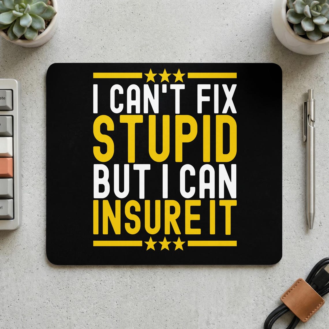 Insurance Agent Mouse Pad: Funny Office Desk Mat, Professional ...
