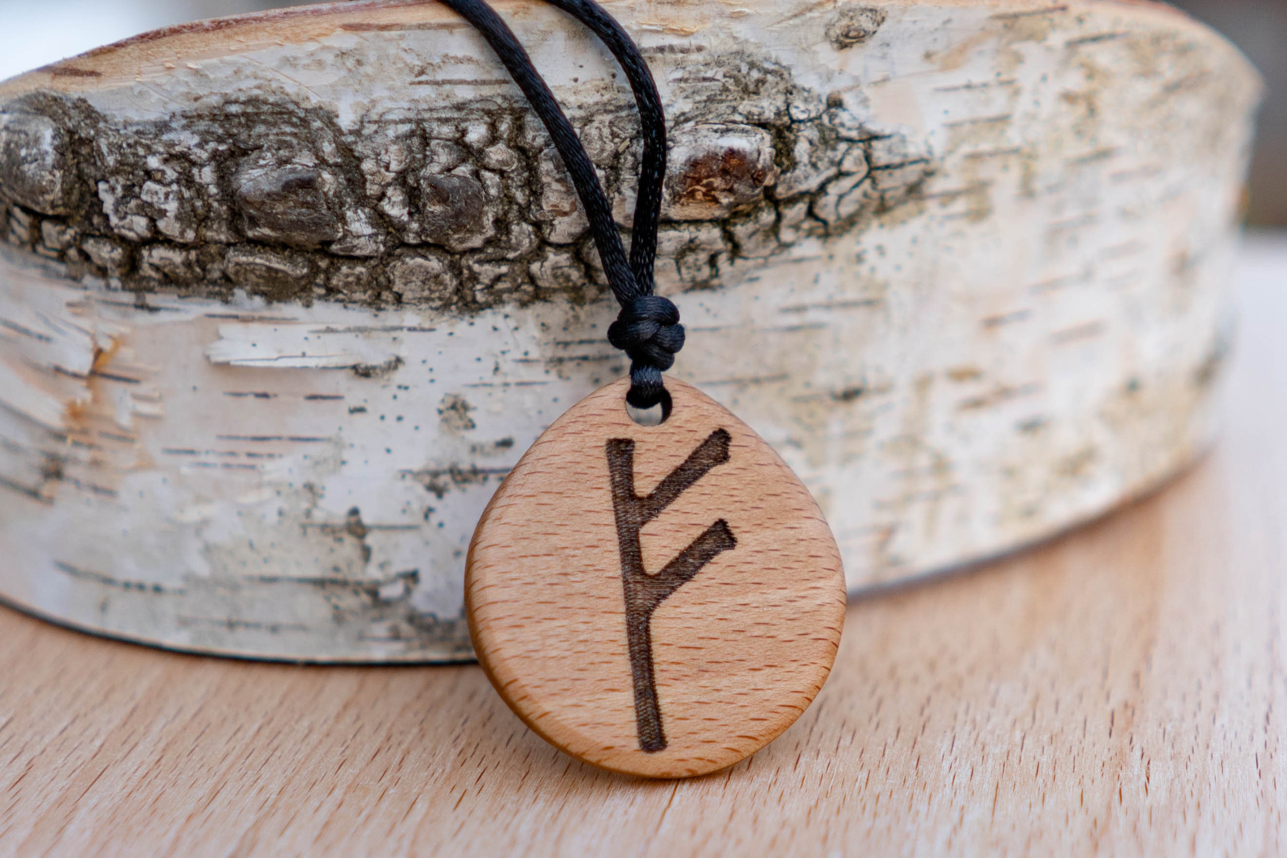 Fehu Rune Beech Wood Hand Made - Etsy