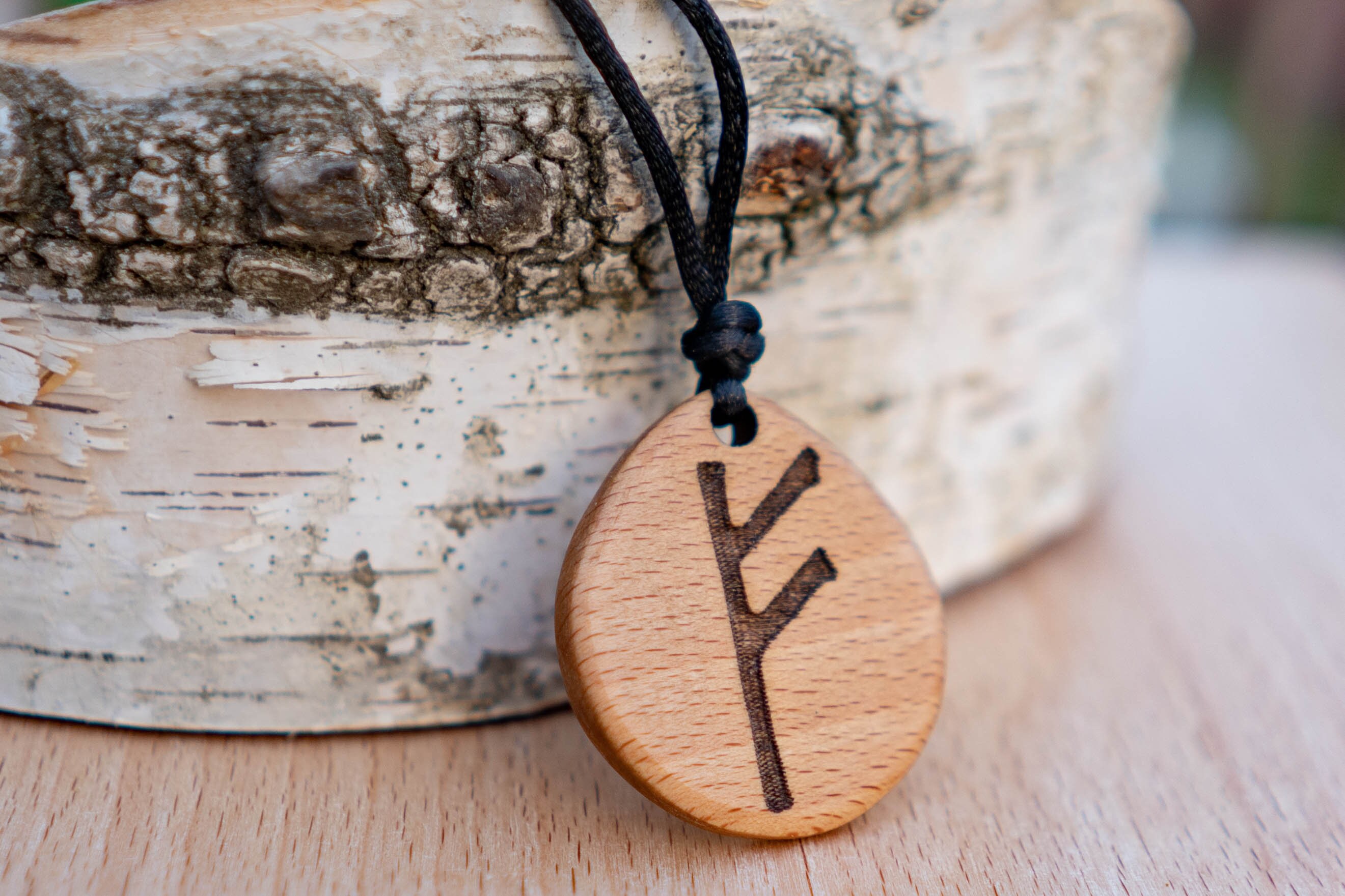Fehu Rune Beech Wood Hand Made - Etsy