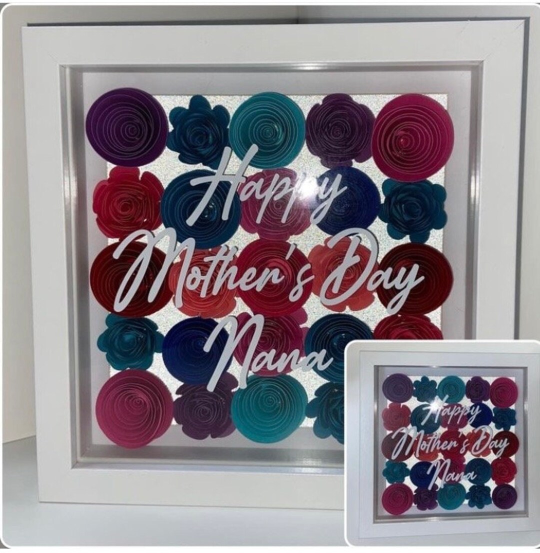 Beautiful Quilled Flower Frame ‘happy Mothers Day Mum’ Mothers Day Gift ...