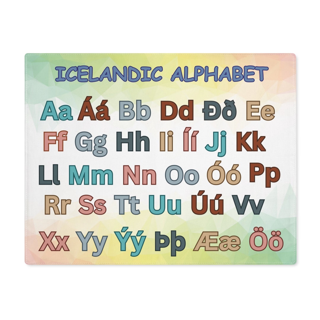 Alphabet Placemat Icelandic Letters Learn and Play for Kids ...