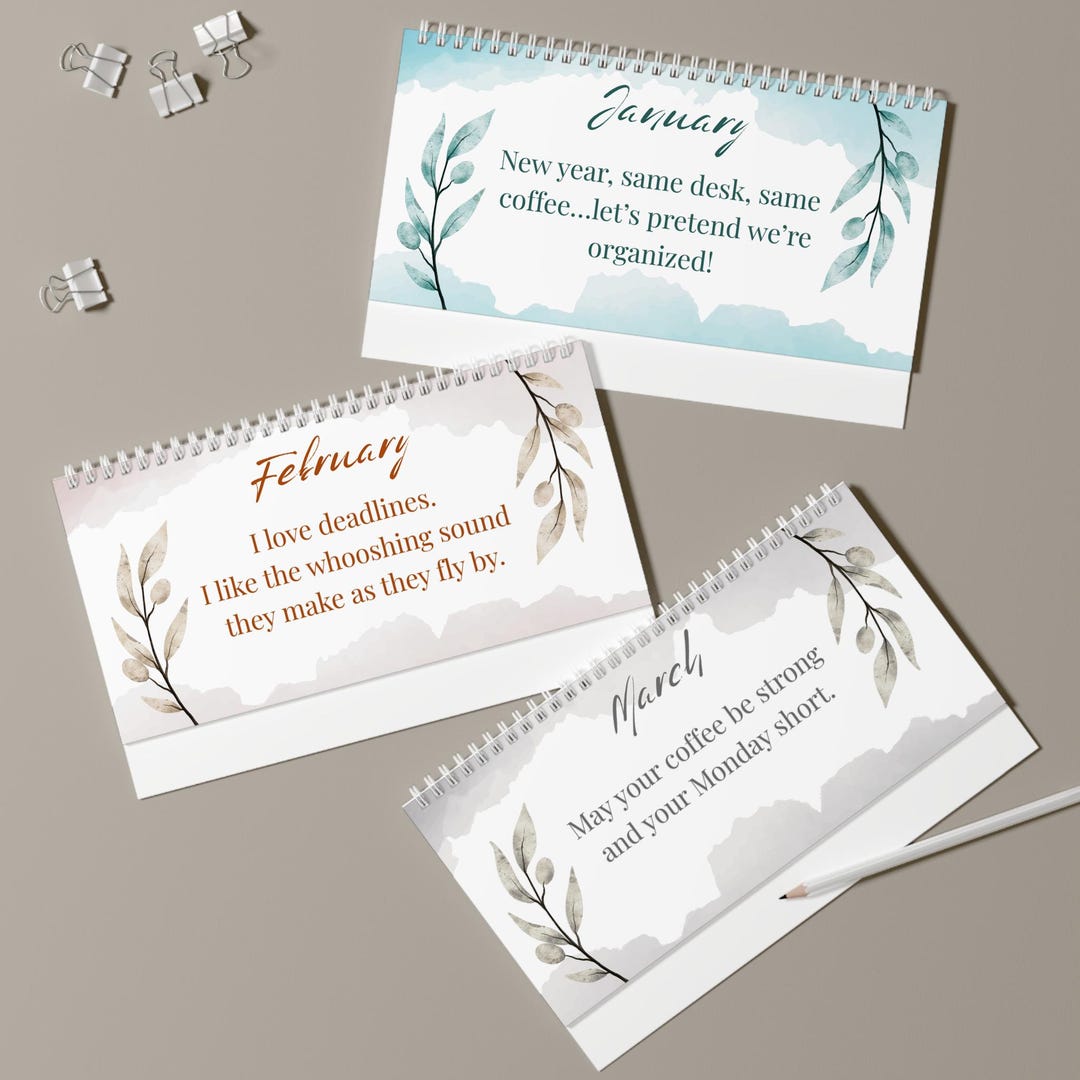 Funny Office Sayings Desk Calendar: Unique Co-worker Gift, Secret Santa ...