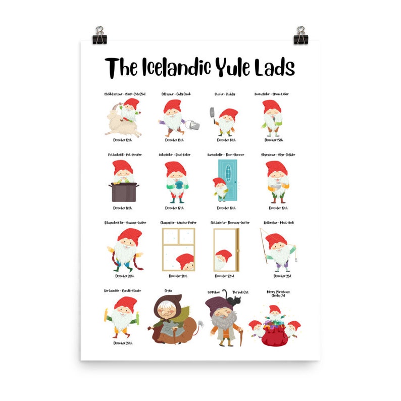 Icelandic Yule Lads Poster: Christmas Folklore Art - Etsy