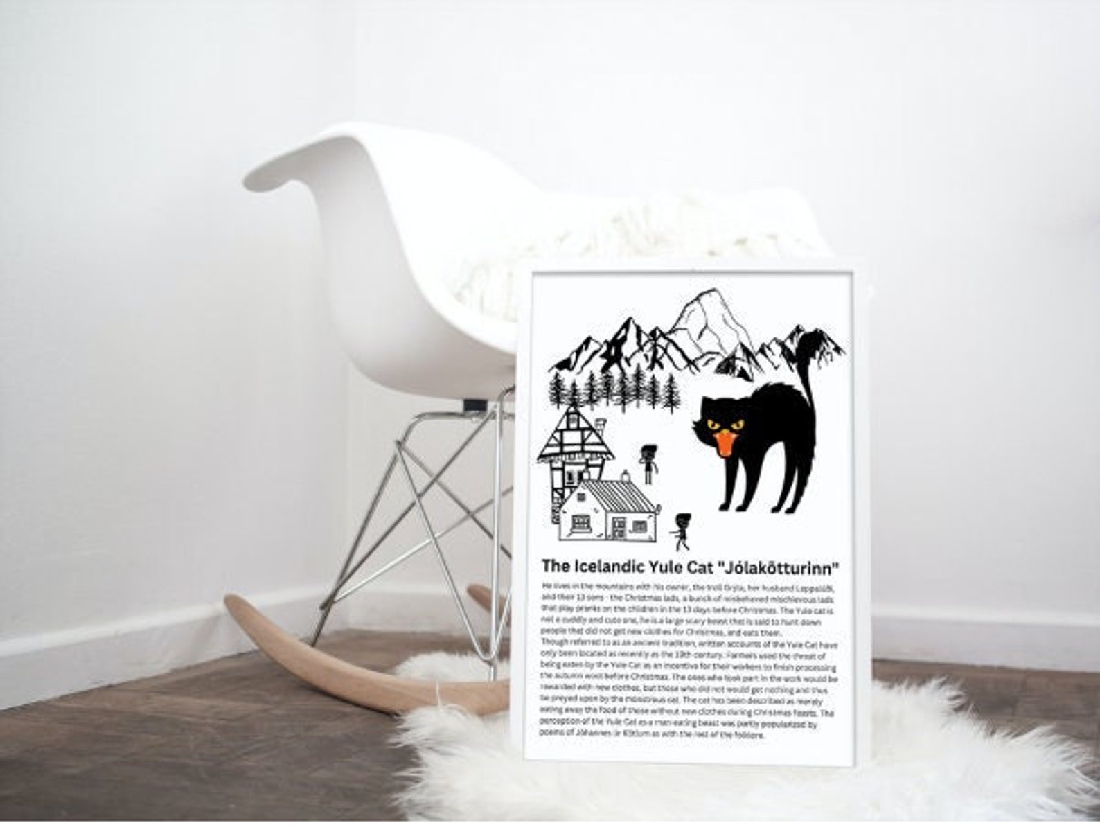 Yule Cat Printable Poster the Folklore Yule Cat Story of the Vicious ...