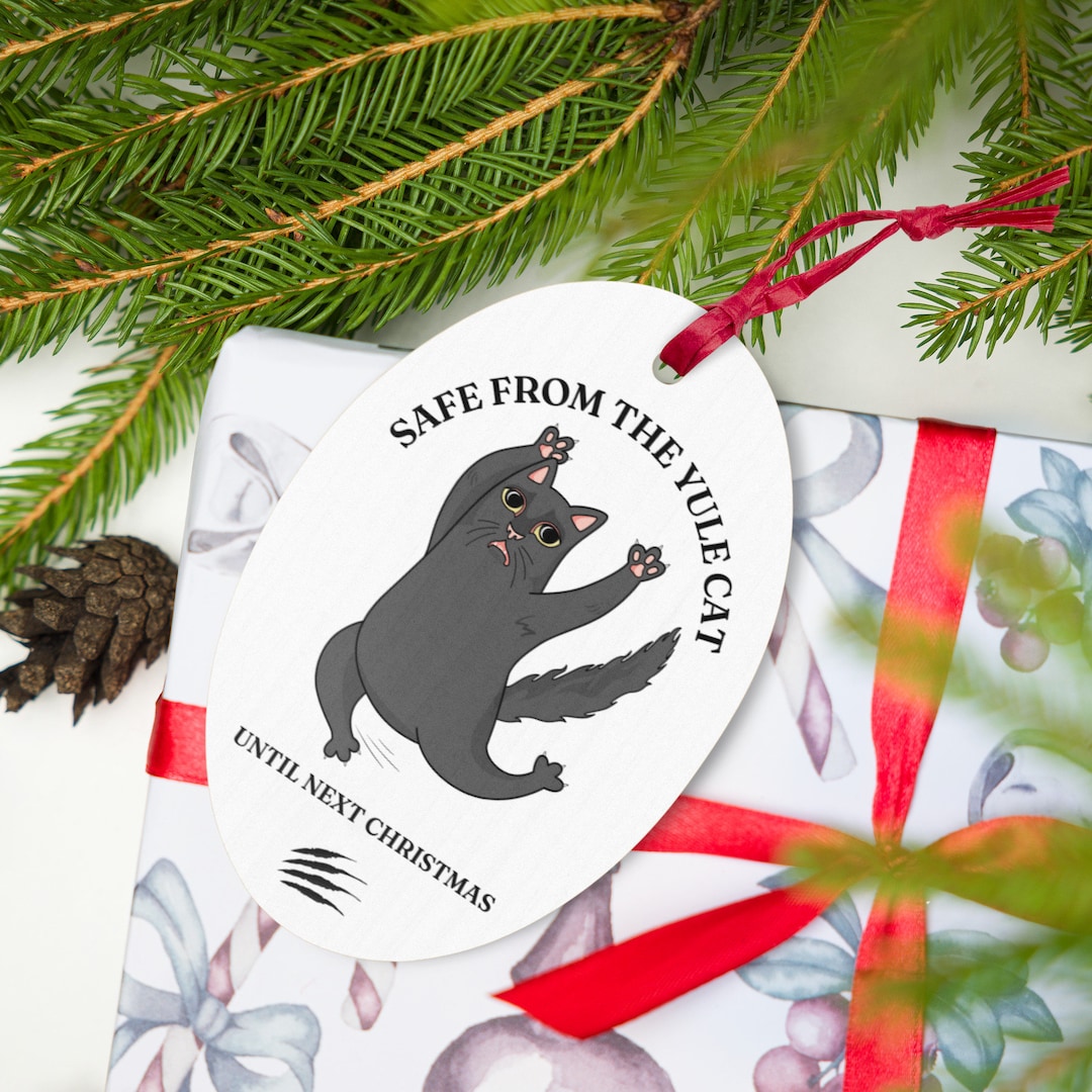 Yule Cat Christmas Ornament, Safe From the Icelandic Yule Cat. Funny ...