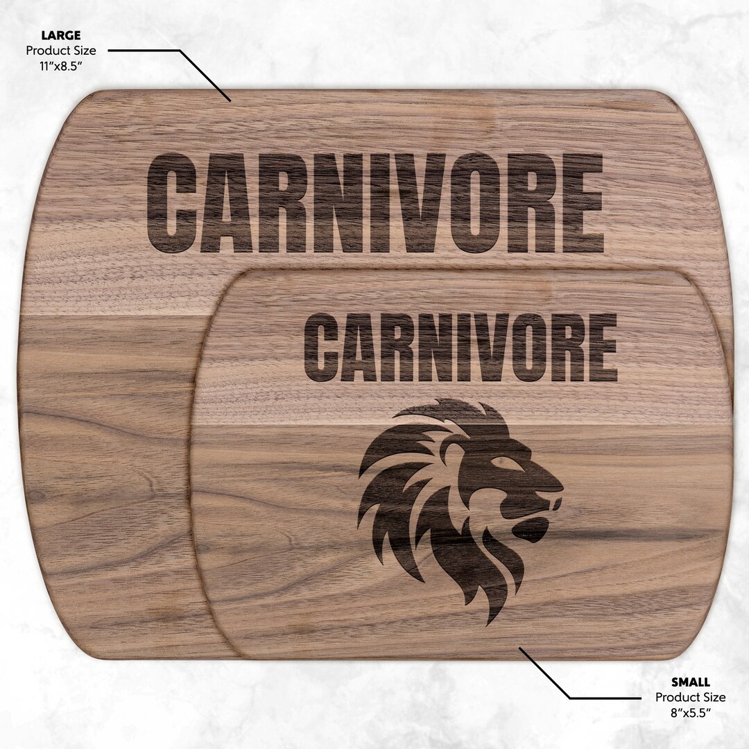Carnivore Round Edge Wood Cutting Board Gift for Carnivore Friend ...
