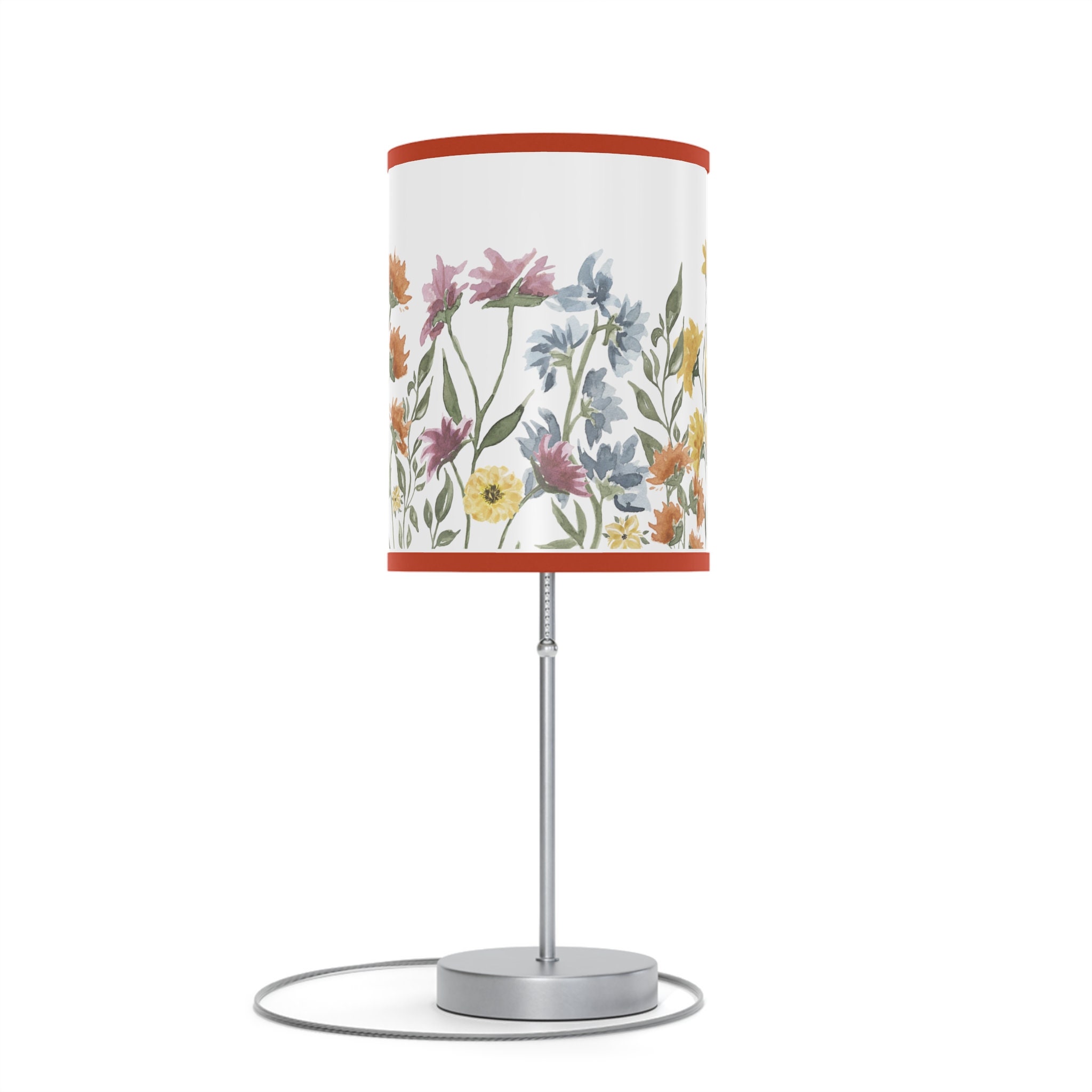 Watercolor Flower Lamp on Stand Wildflower Table Lamp Romantic - Etsy