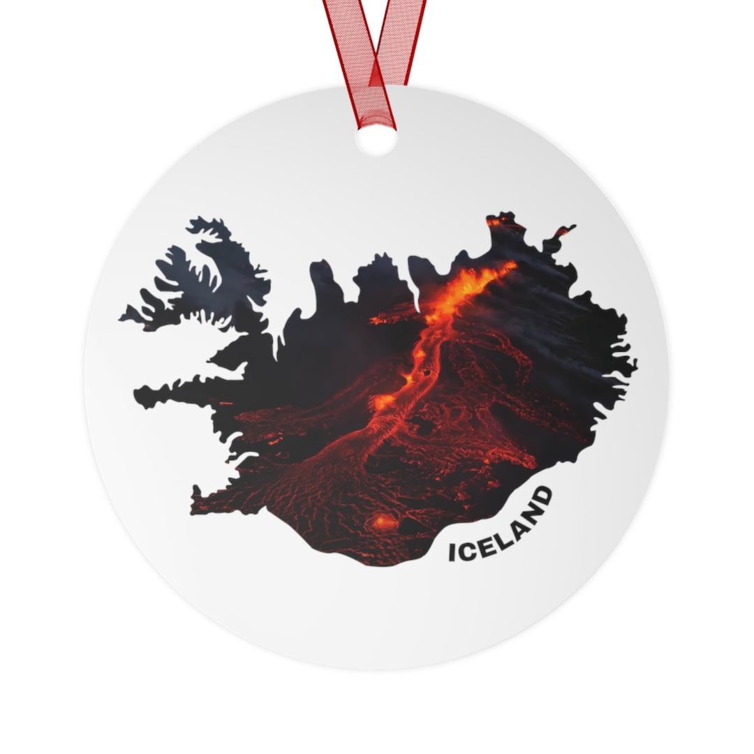 Iceland Volcano Eruption Metal Ornament: Travel Souvenir Gift - Etsy