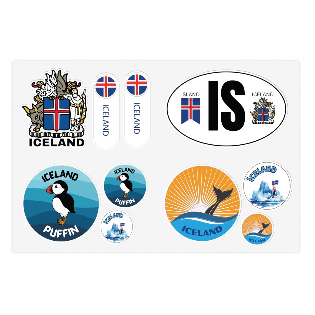 Iceland Adventure Sticker Sheet: Water-resistant Vinyl Travel Decals - Etsy
