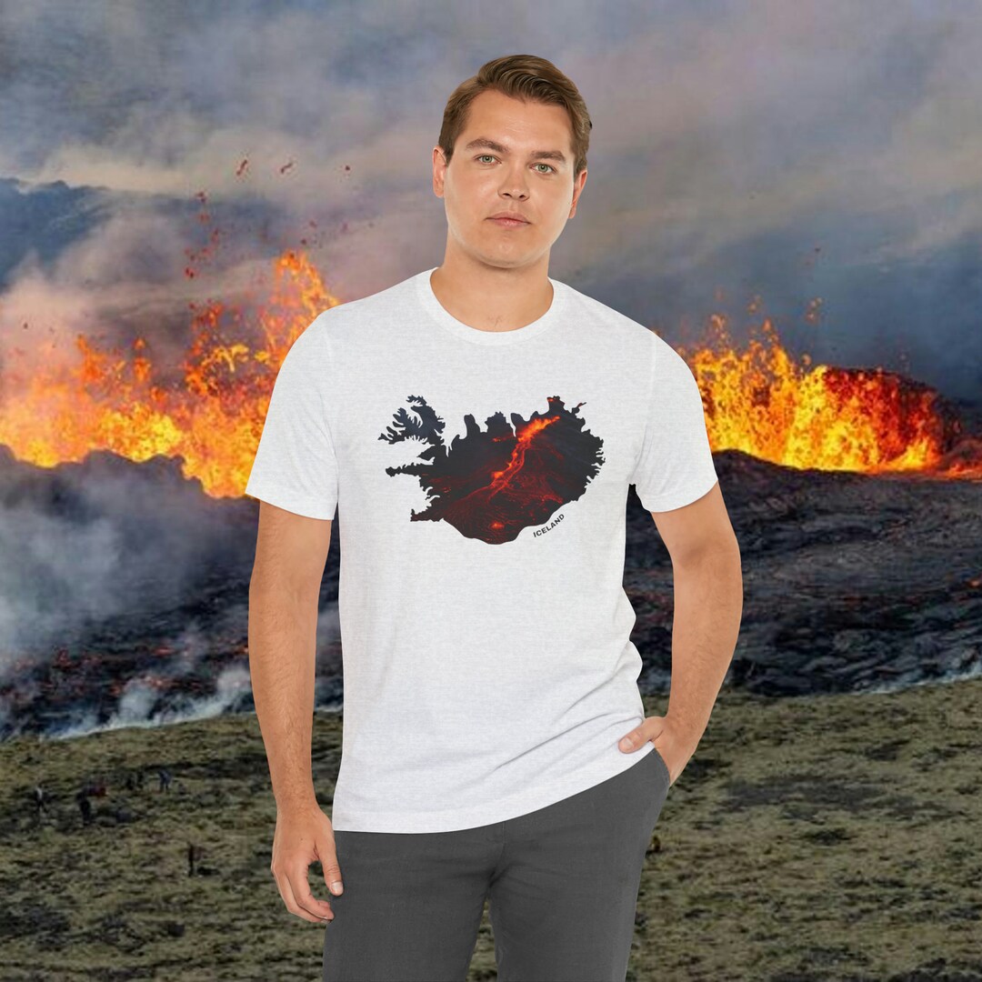 Iceland Eruption T-shirt Volcanic Tee, Travel Memorabilia Iceland ...