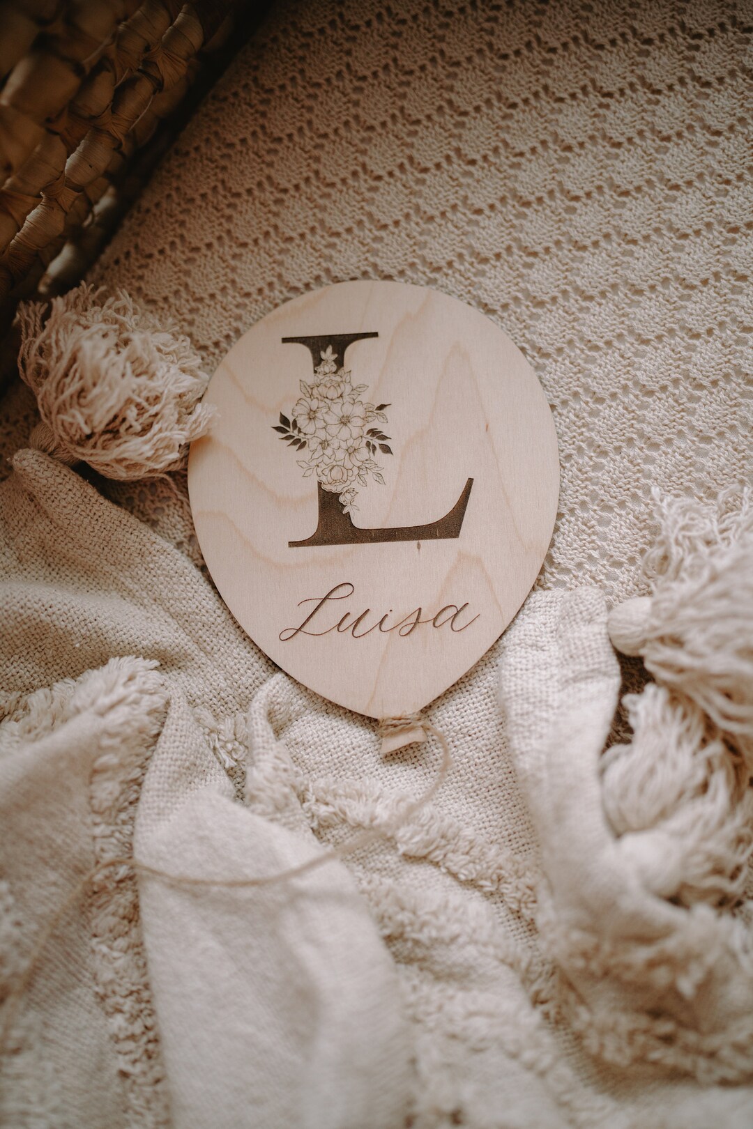 Balloon Name Engraved, Wooden Balloon With Name, Holzballon Mit Namen ...