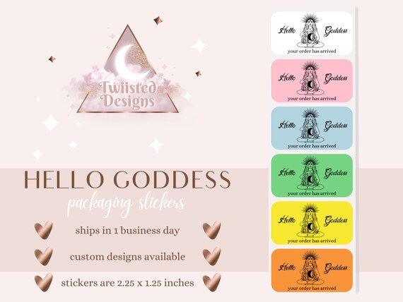 Hello Goddess Packaging Sticker 2.25 X 1.25 Thermal Label - Etsy