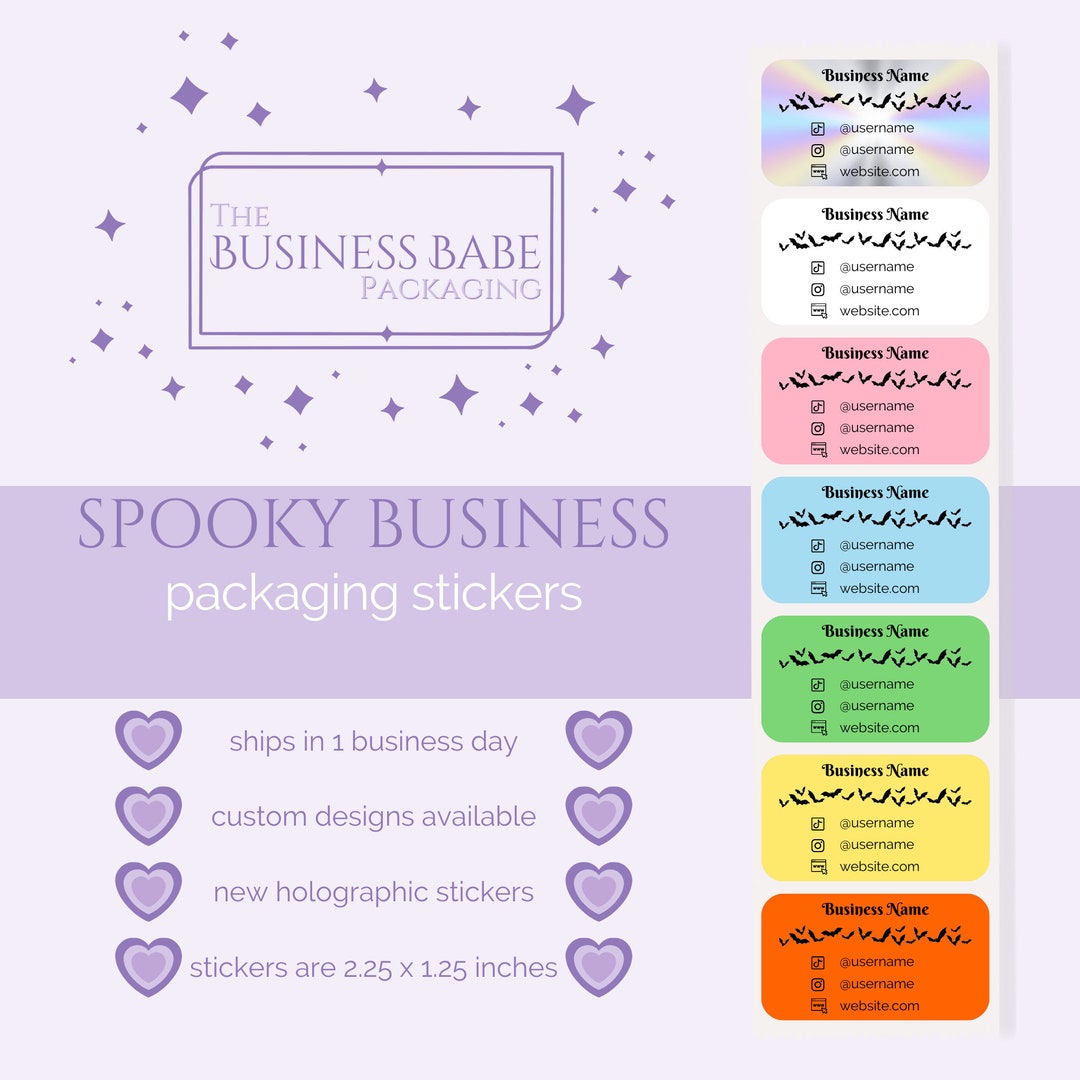 Spooky Custom Business Packaging Sticker 2.25 X 1.25 Labels Stickers ...