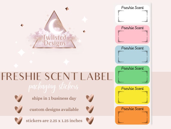 Freshie Scent Label Packaging Sticker 2.25 X 1.25 Thermal - Etsy