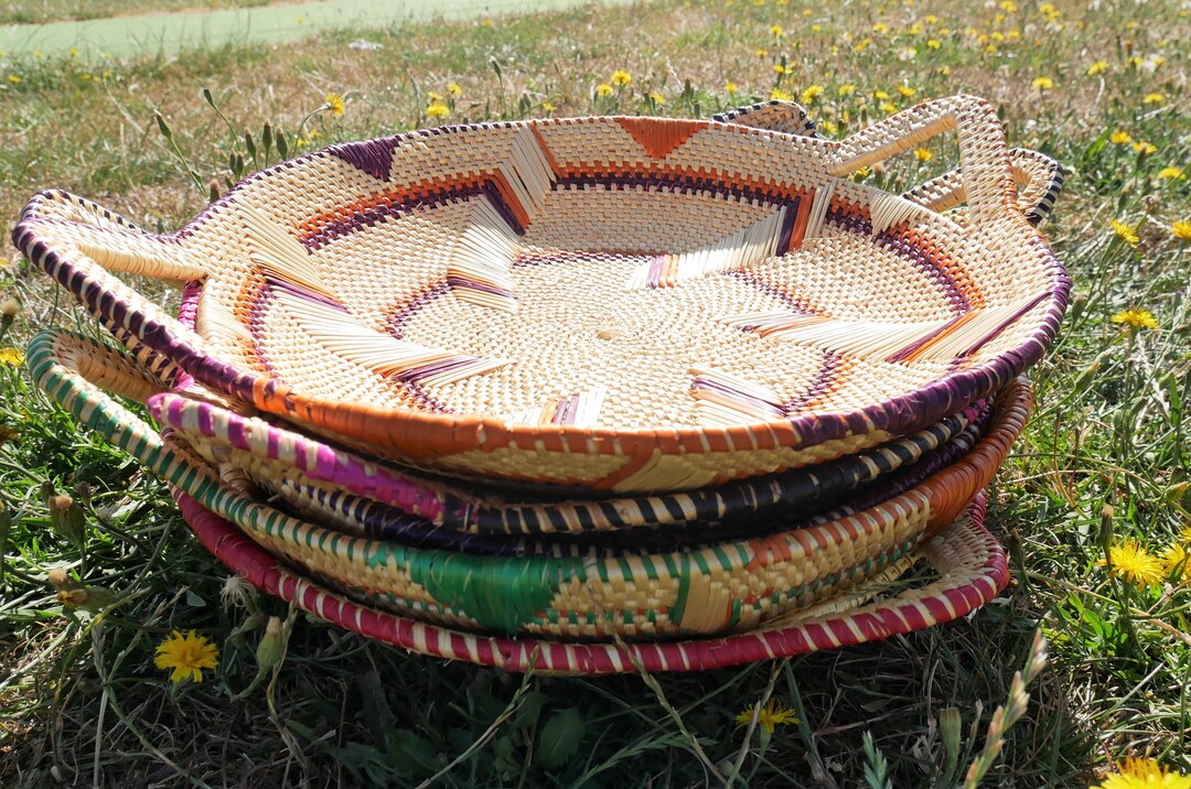 Handwoven Large Round Woven Soe Tray Handmade Bolga Wall Basket - Etsy
