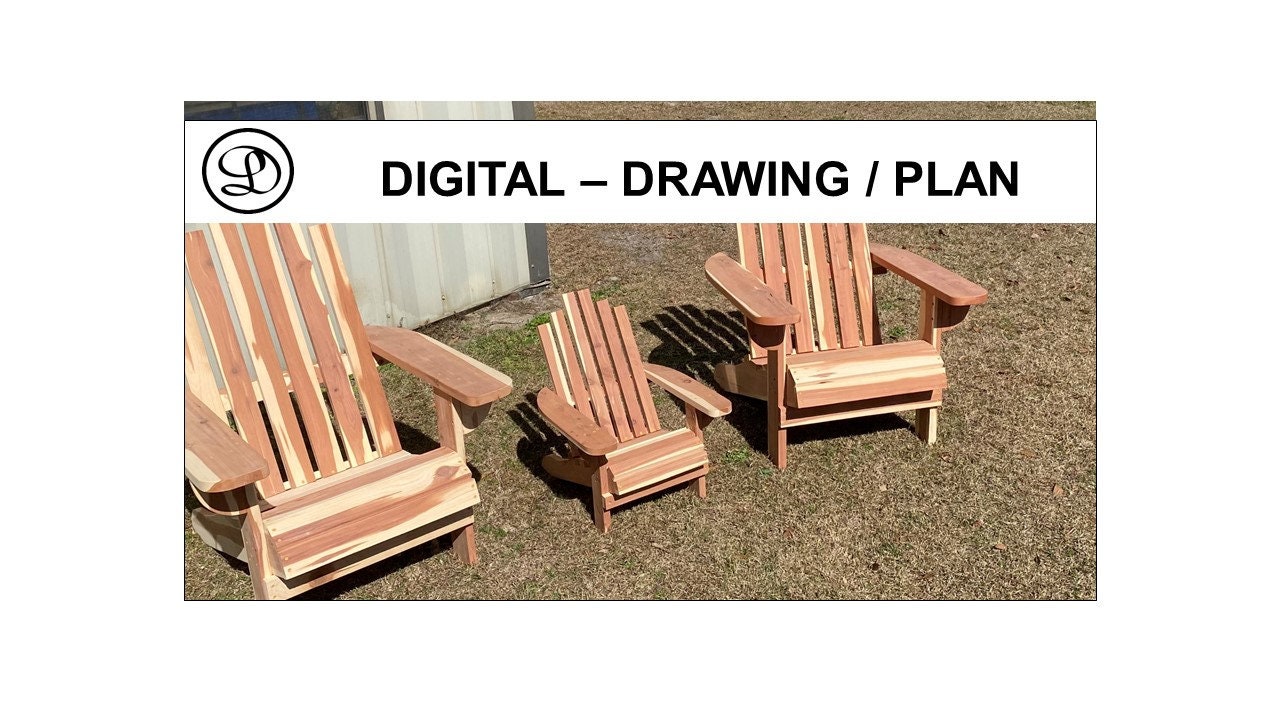 KIDS Adirondack Chair Drawing/plans and Instructions - Etsy